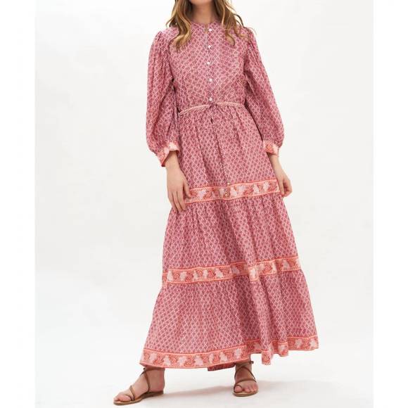 Oliphant | Dresses | New Oliphant Cinched Pintuck Maxi Dress In Petal ...